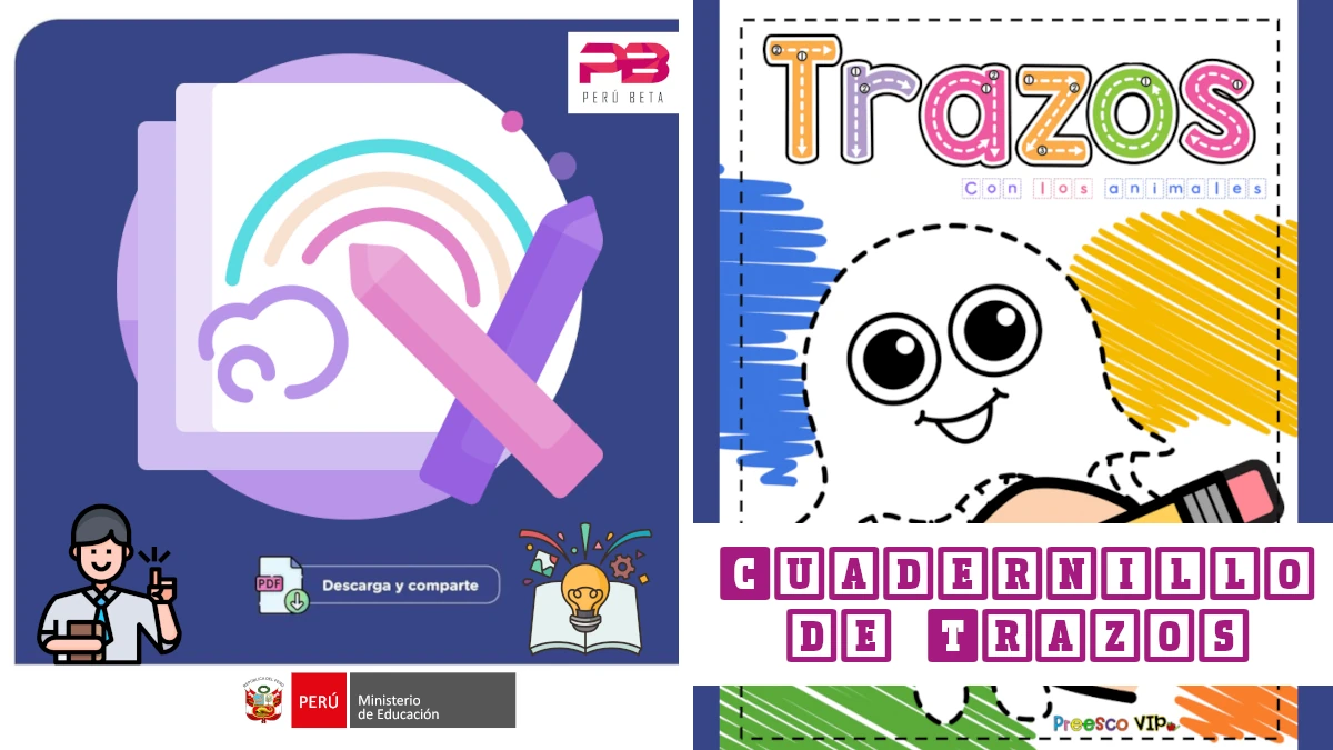 Cuadernillo de Trazos | Primer Libro de Trazos, Motricidad fina - Perú Beta